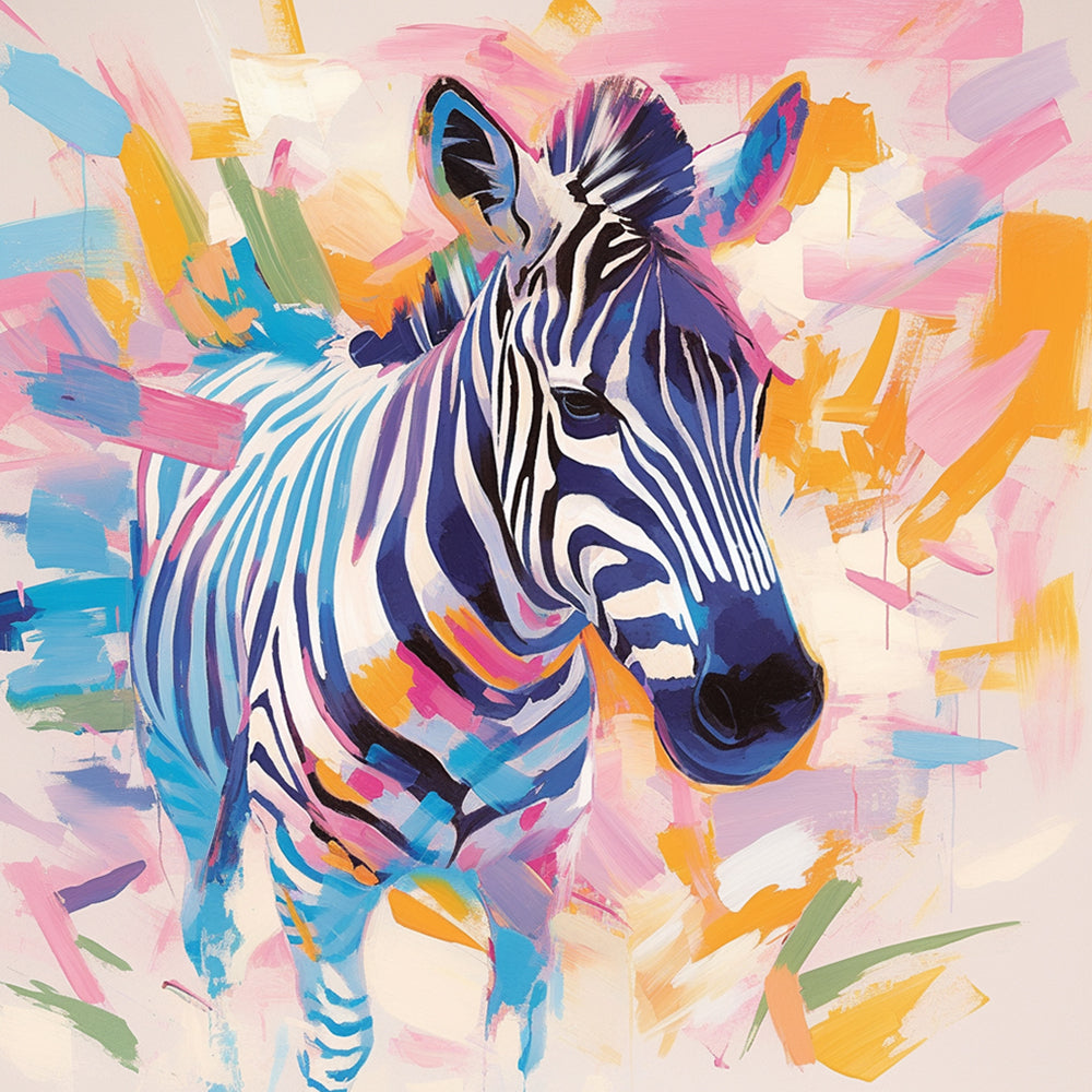 Paint by Numbers Colorful Zebra – Happyforart.com