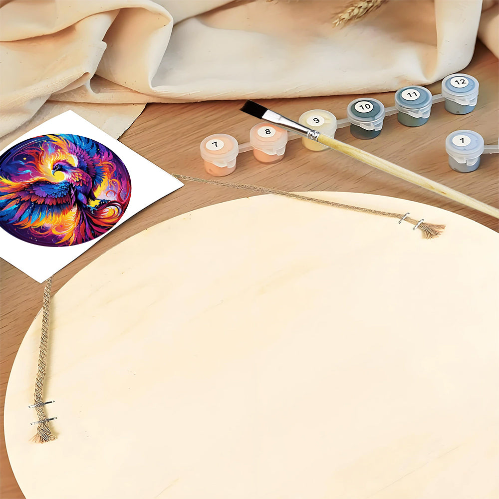 A Magnificent Phoenix Reborn from the Ashes - Paint by Numbers on Wood ...