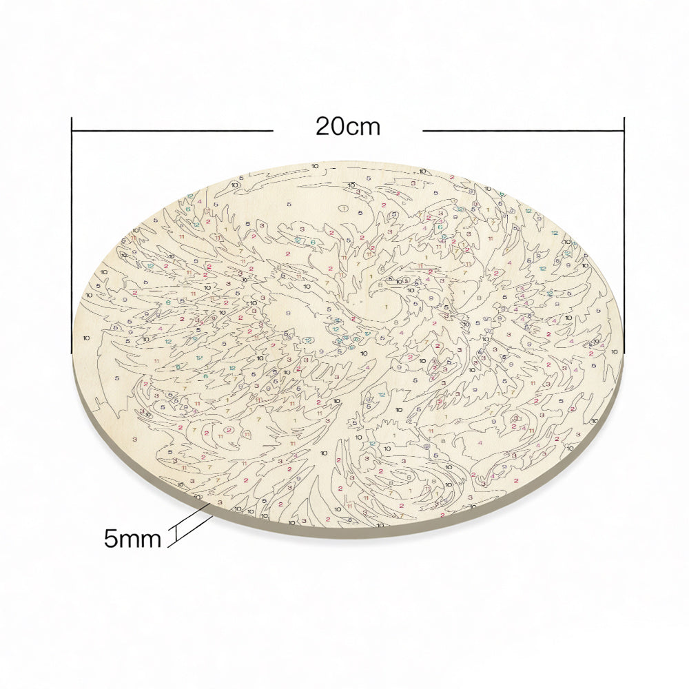 A Magnificent Phoenix Reborn from the Ashes - Paint by Numbers on Wood ...