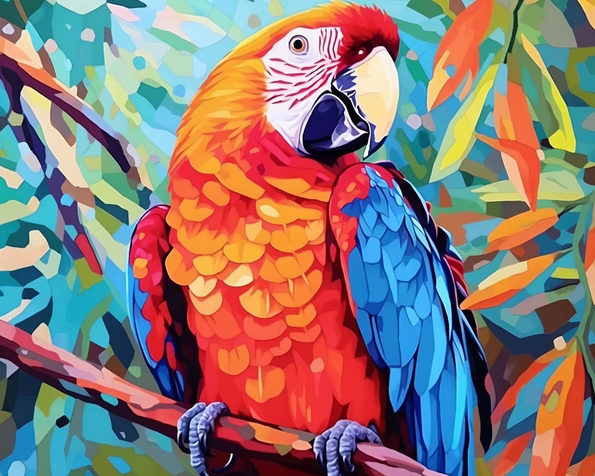 Parrot Paint by Numbers for Adults – Happyforart.com